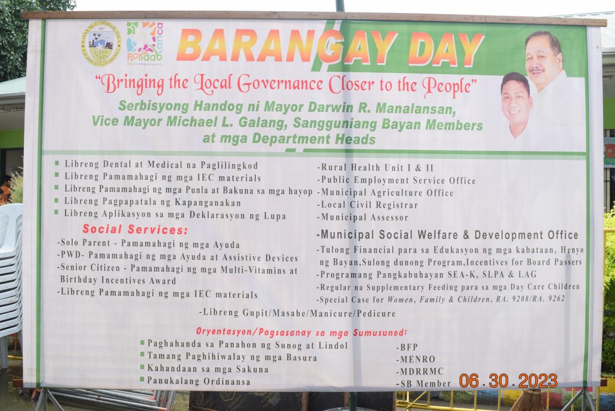 BARANGAY DAY SA CABANGCALAN, FLORIDABLANCA, PAMPANGA, IDINAOS BARANGAY DAY SA CABANGCALAN, FLORIDABLANCA, PAMPANGA, IDINAOS